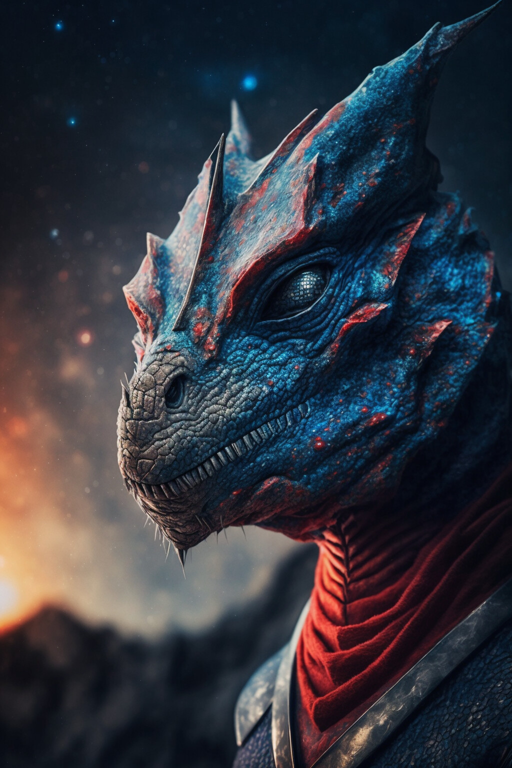 ArtStation - Blue and red reptilian beigns