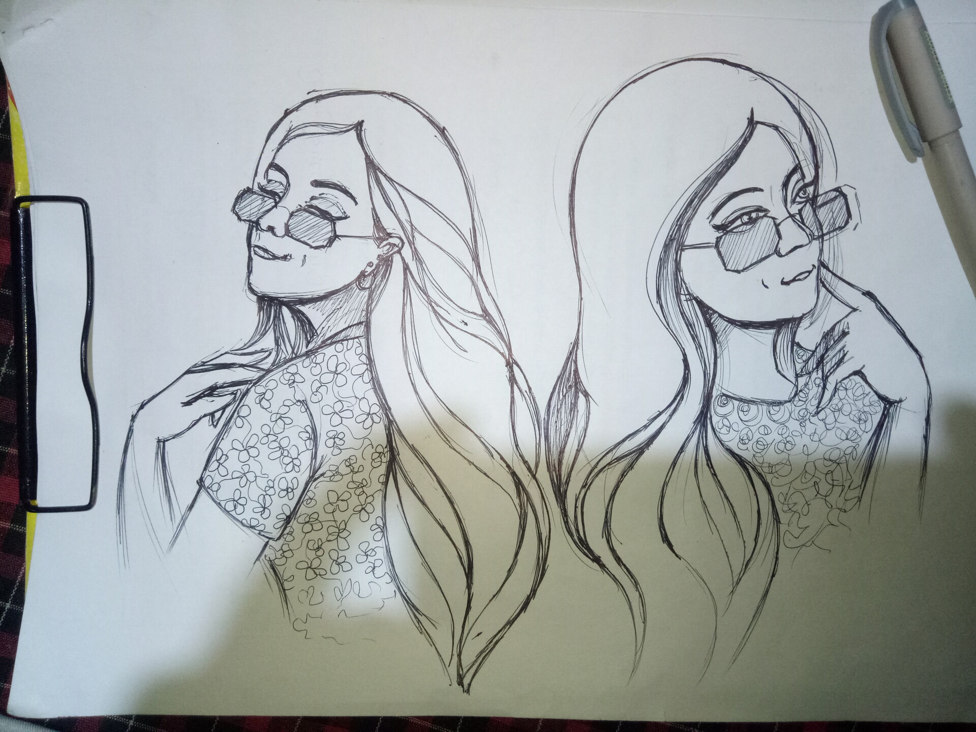 ArtStation - Girl's sketch by ballpen