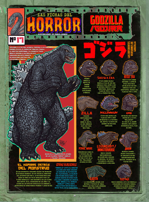 ArtStation - FICHAS DEL HORROR - GODZILLA