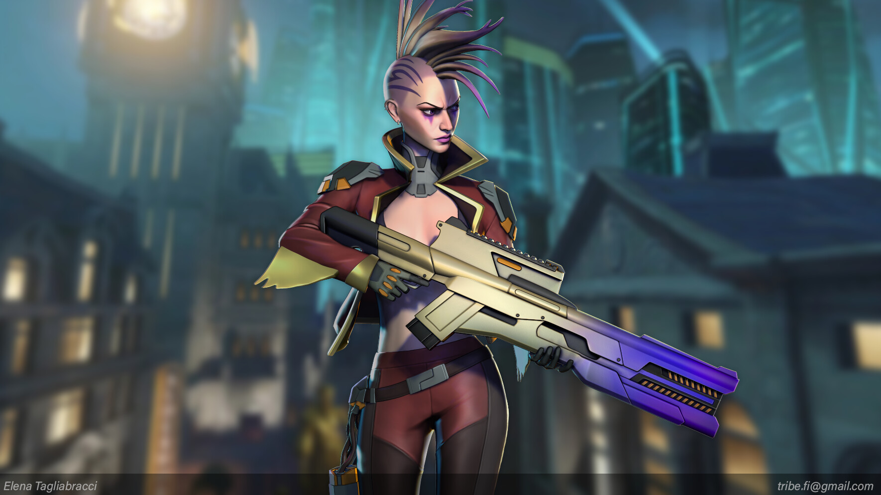 ArtStation - Apo - Stylised Cyberpunk Girl