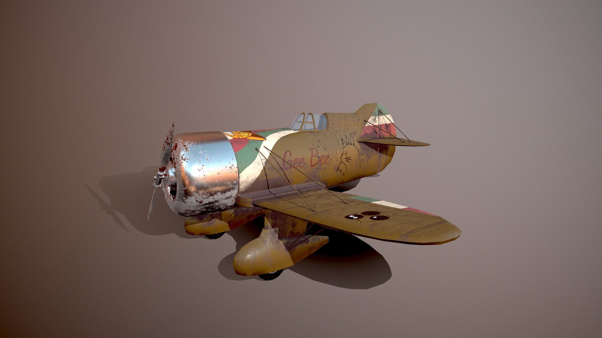 ArtStation - School texturing exercice - Gee Bee