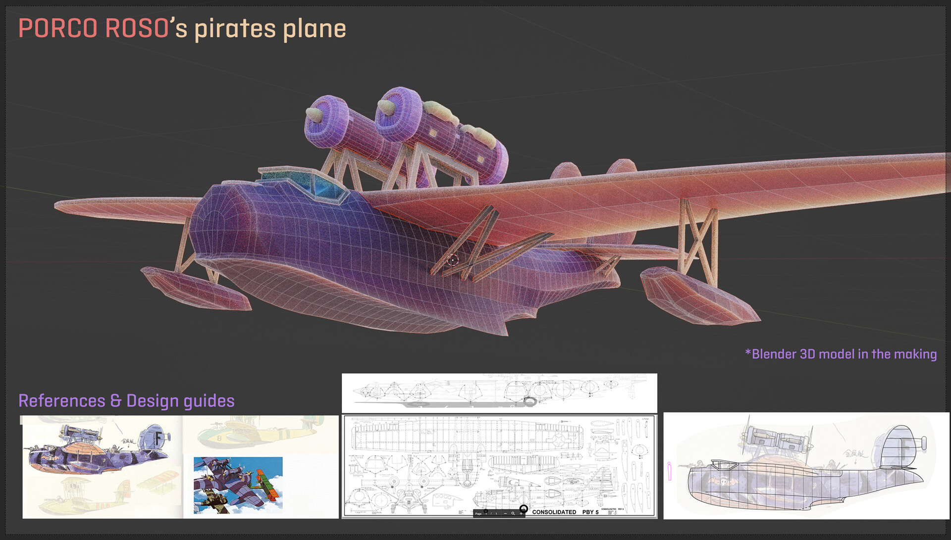 ArtStation - Porco Rosso's purple pirate plane