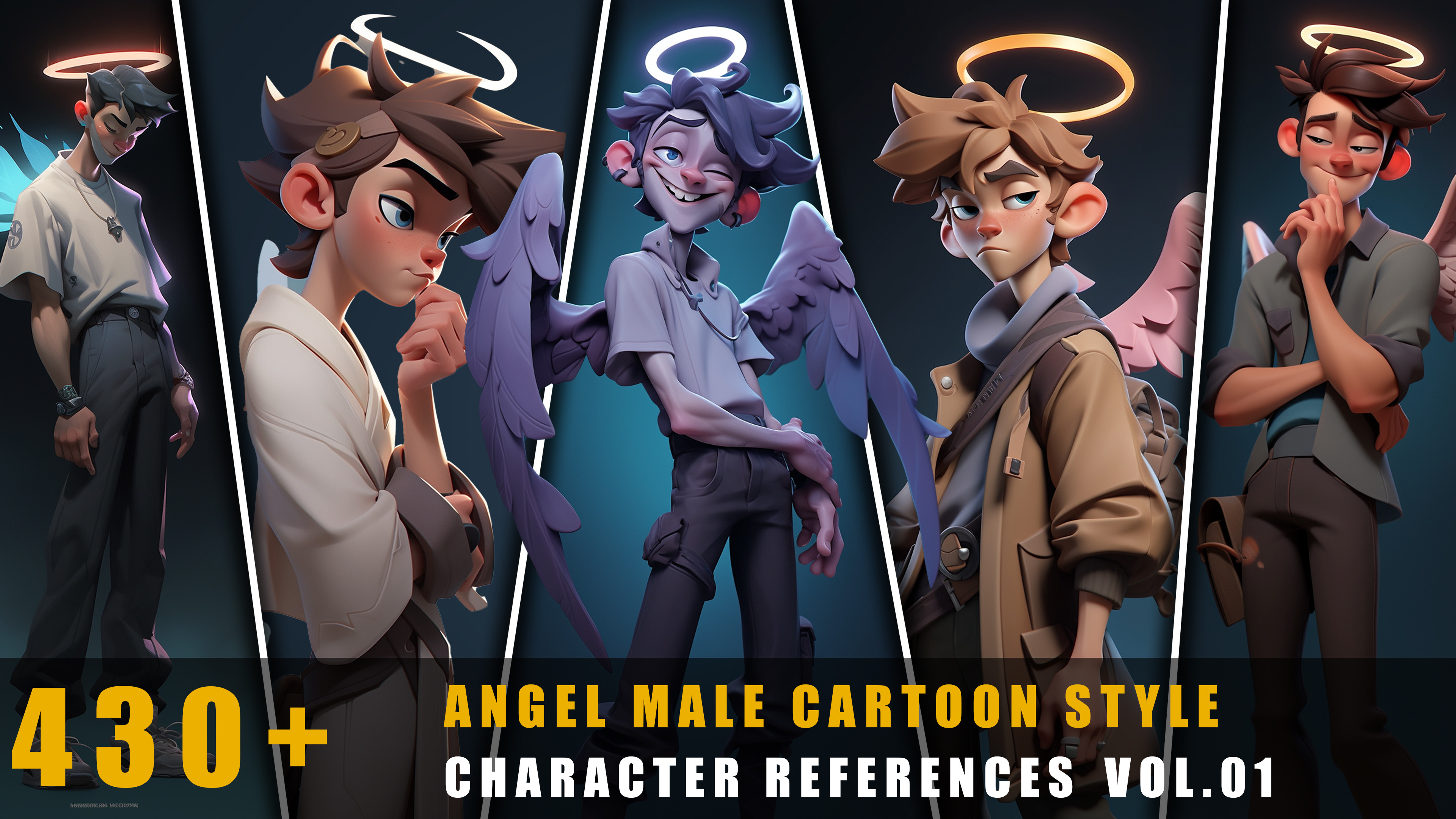 WaterLaw's Studio - 430+ Angel Male Cartoon Style - Character ...