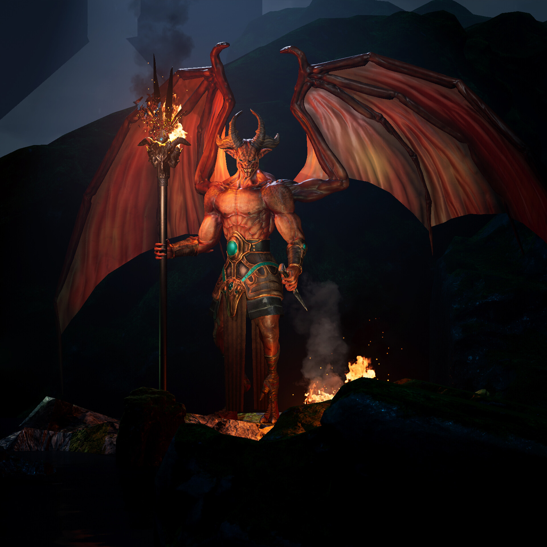 Artstation Goat Headed Satan