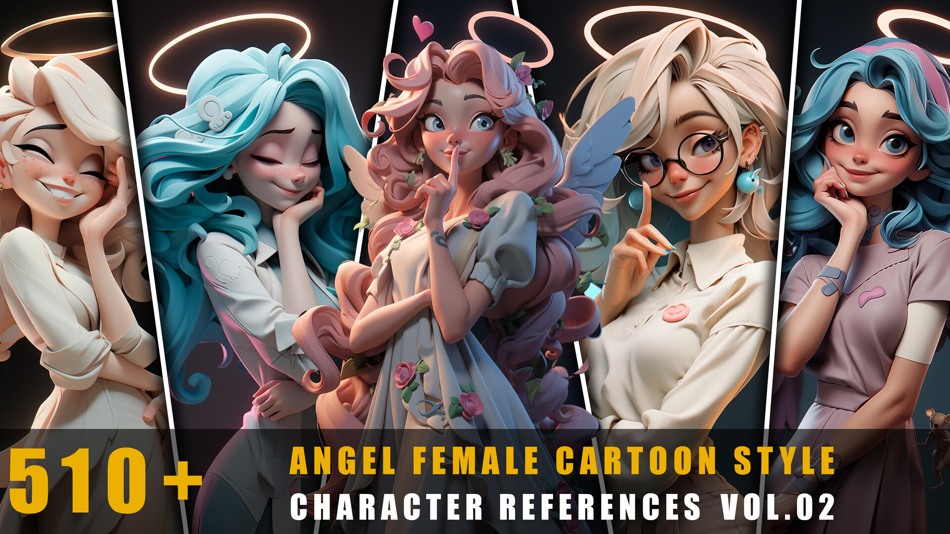 WaterLaw's Studio - 510+ Angel Female Cartoon Style - Character ...