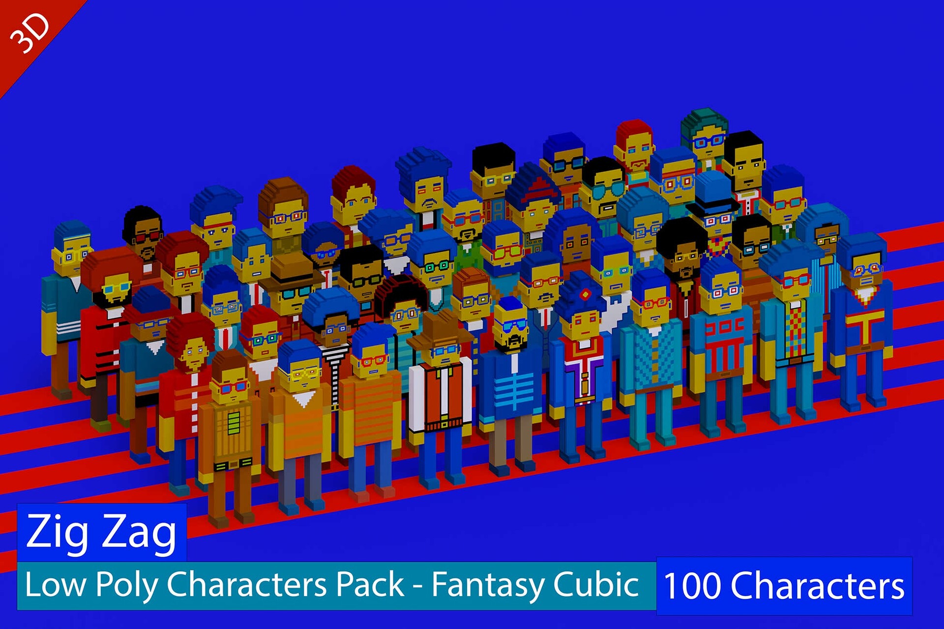 ArtStation - Low Poly Characters Pack - Fantasy Cubic