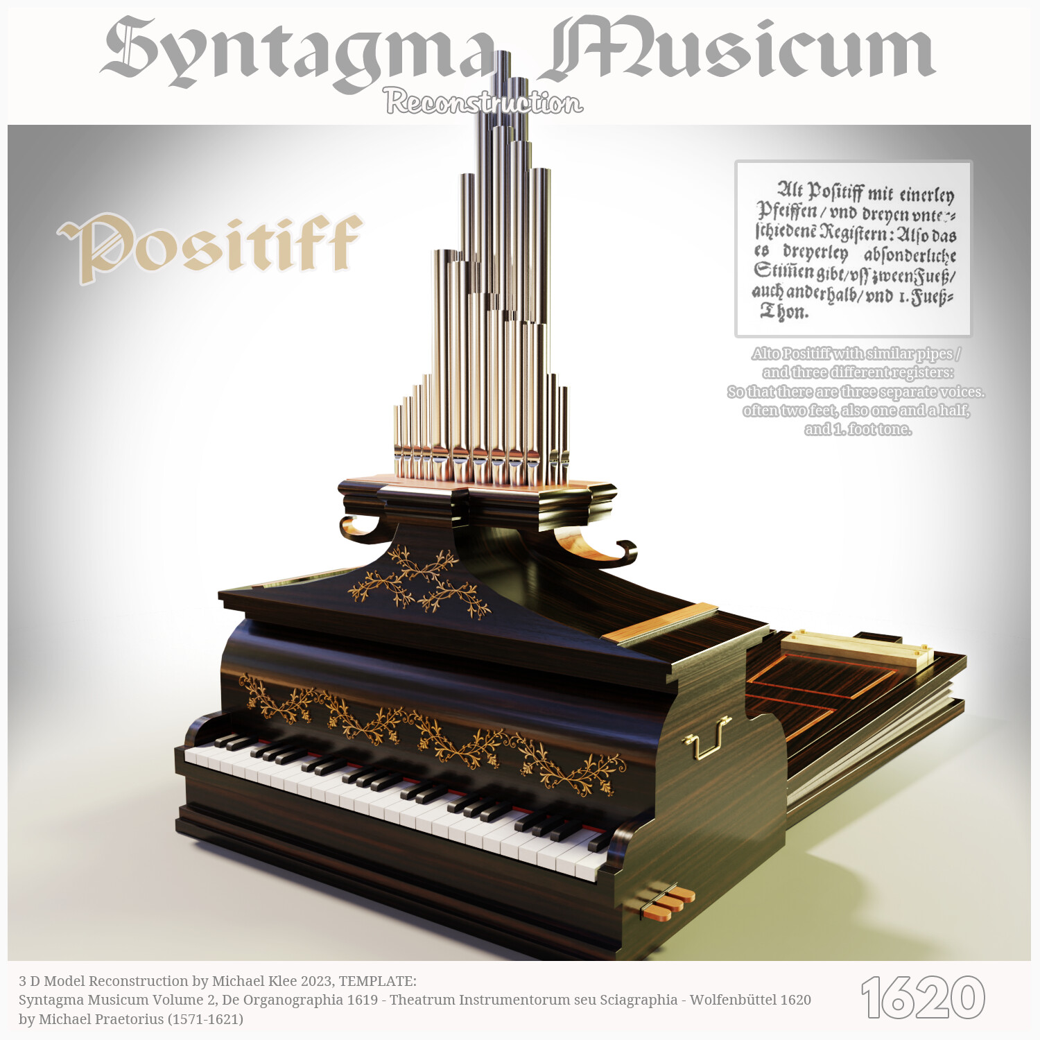 Michael Klee - Syntagma musicum - de Organographia - by Michael Preatorius 1619 - Positiff