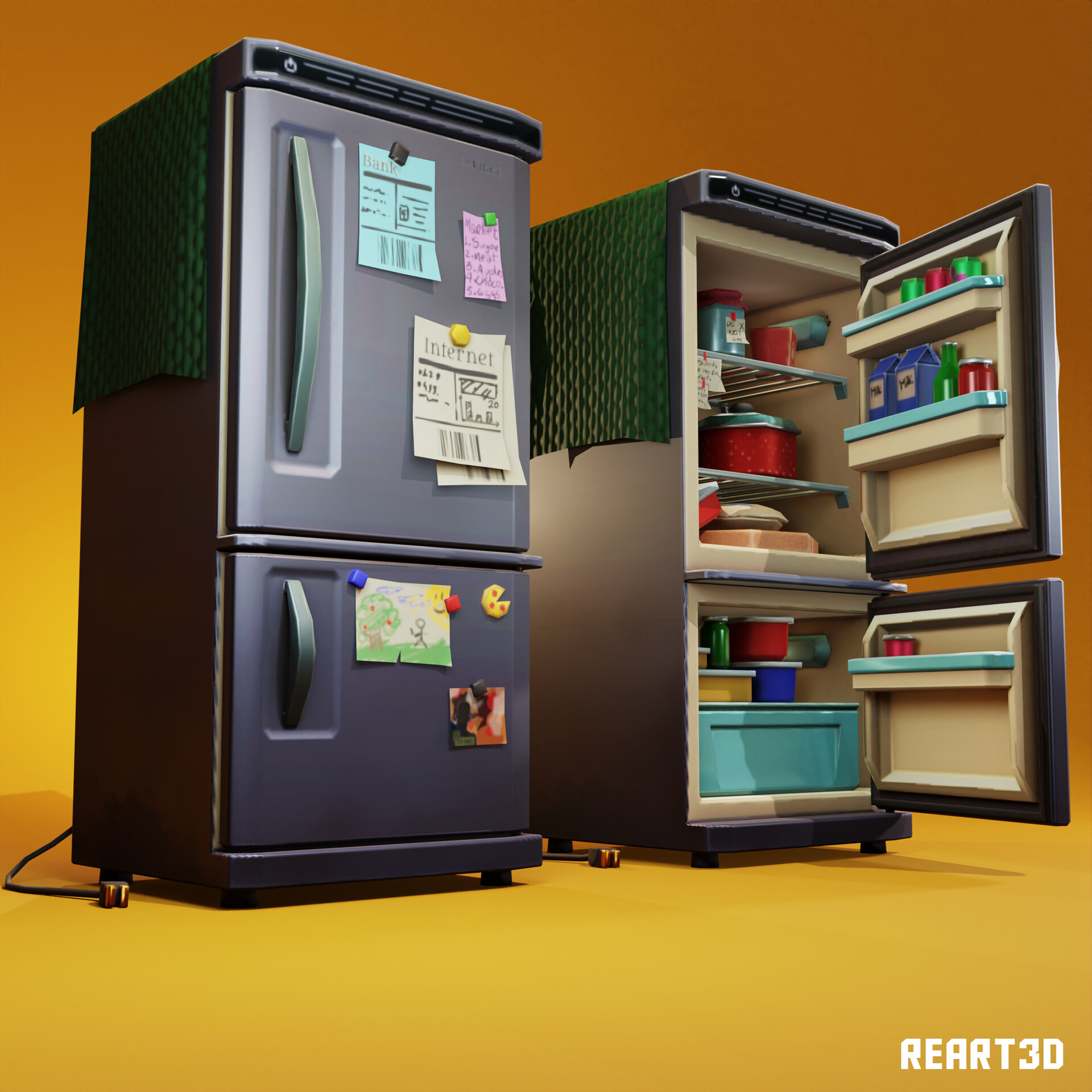 ArtStation - 3d Fridge Stylized