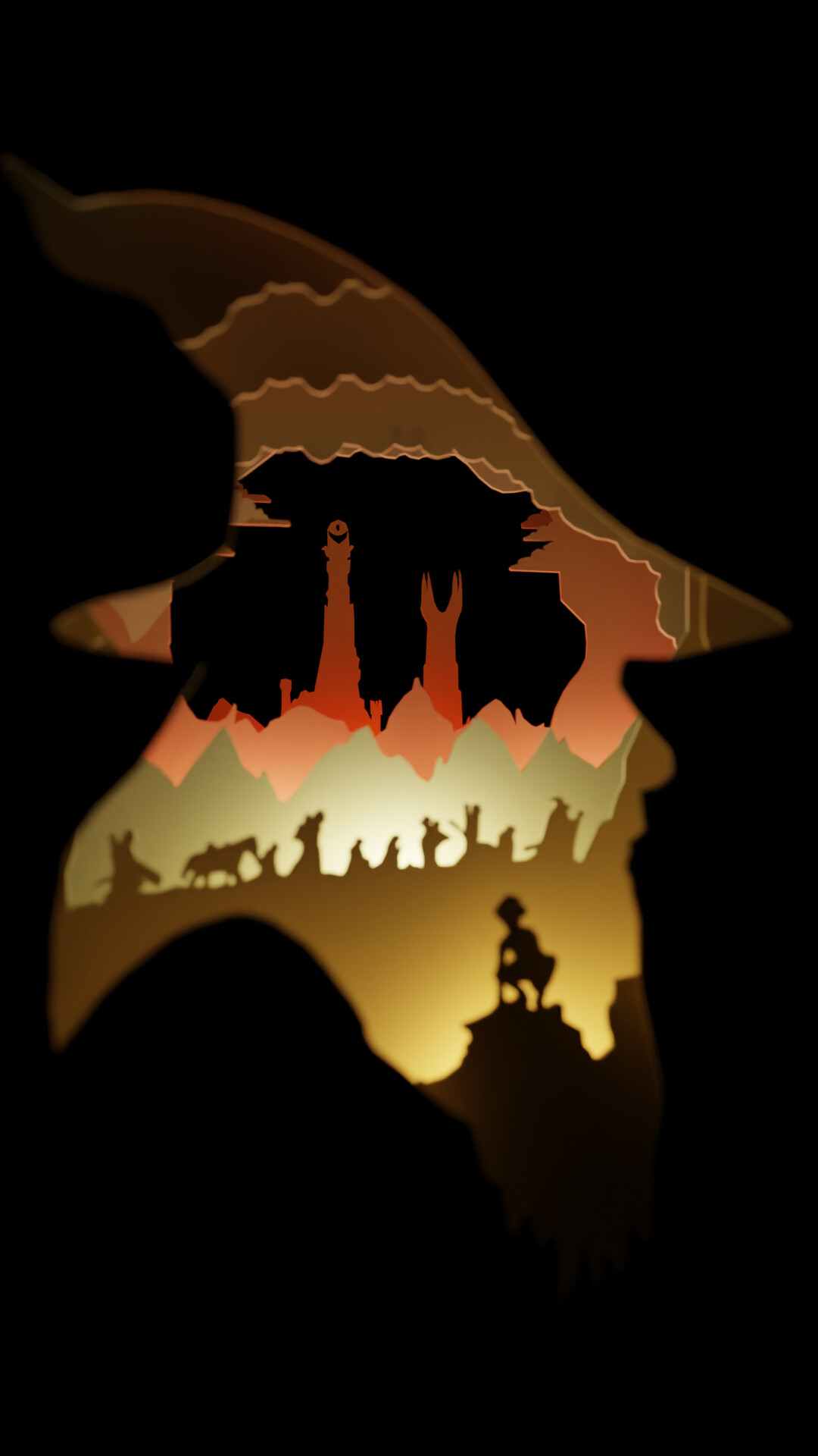 ArtStation - LOTR themed paper cutout - made in blender