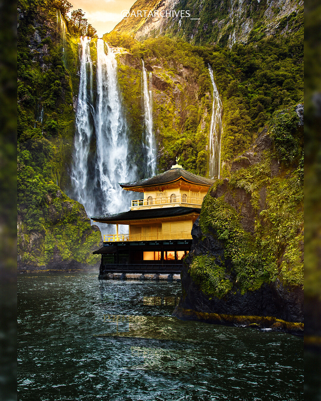 ArtStation - Japanese Waterfall