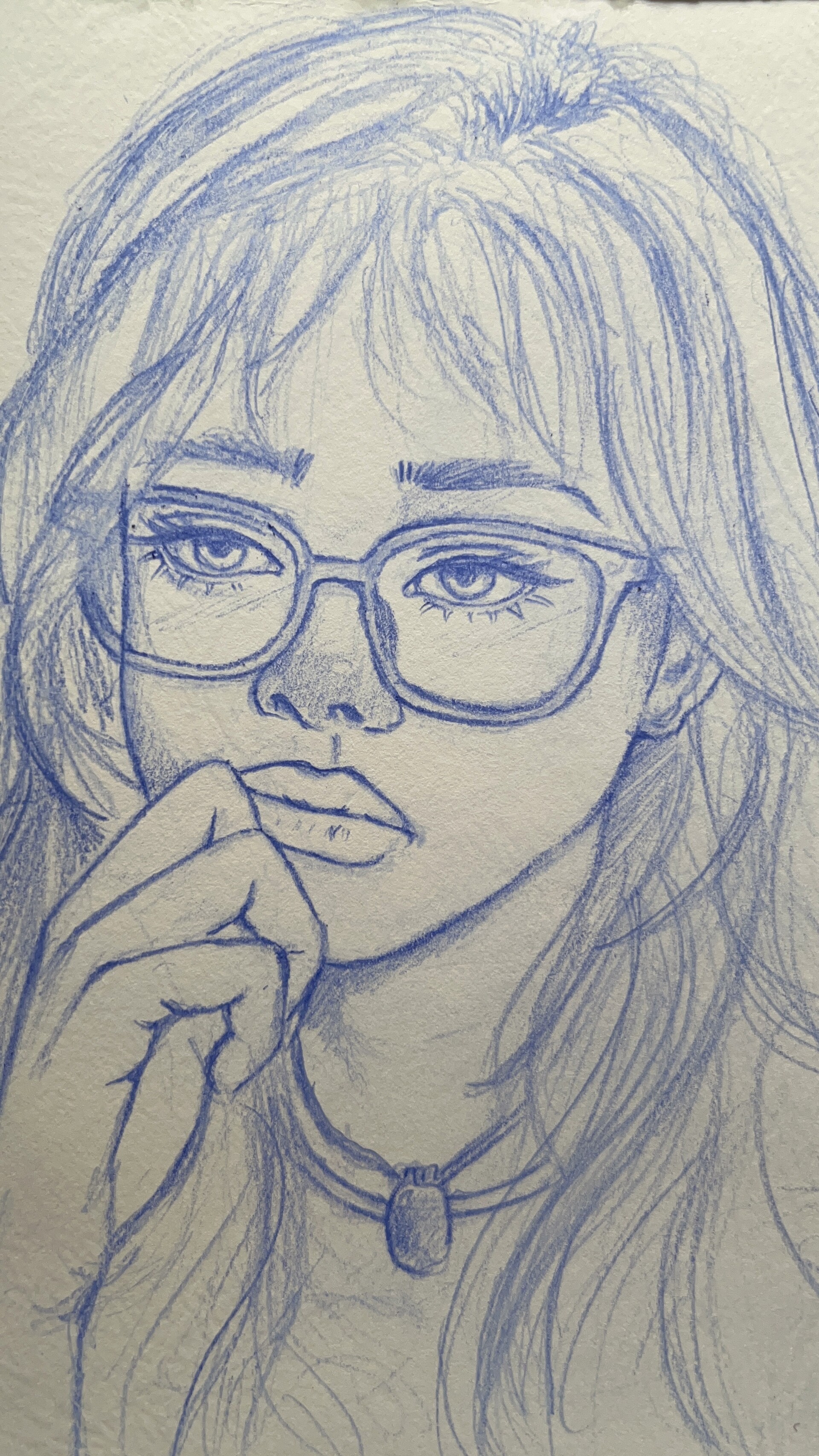 ArtStation - Glasses colored pencil sketch