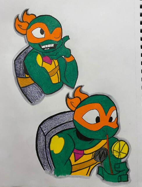 how to draw rise of the ninja turtles