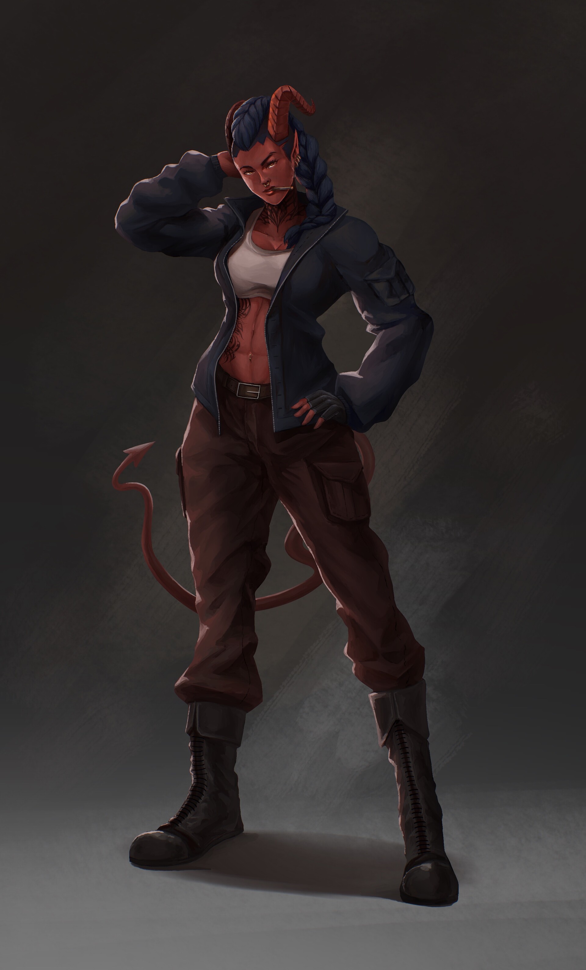 ArtStation - Female Teifling DnD Character Design