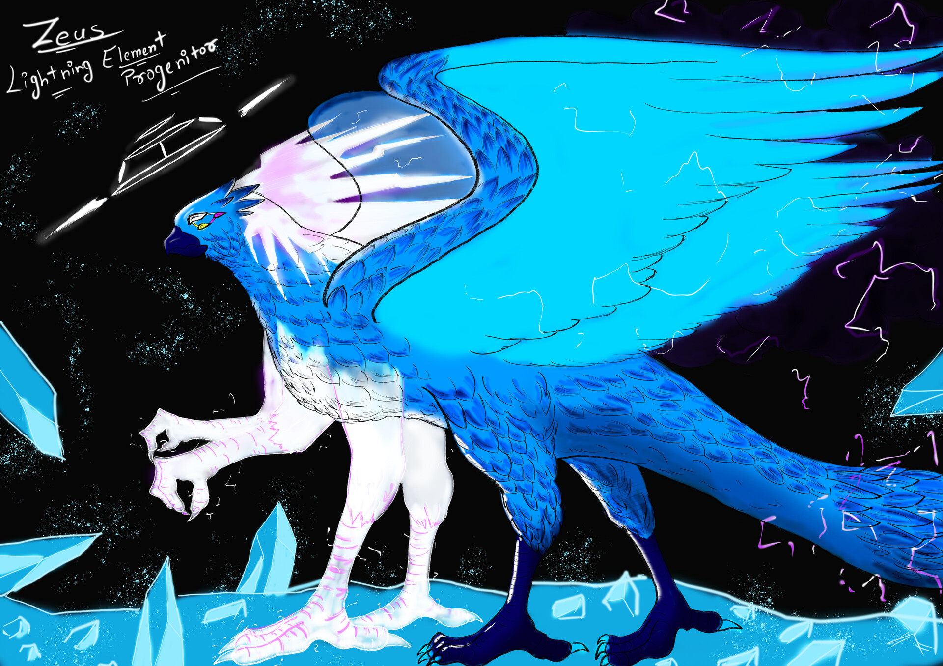 ArtStation - Zeus , the lightning element progenitor
