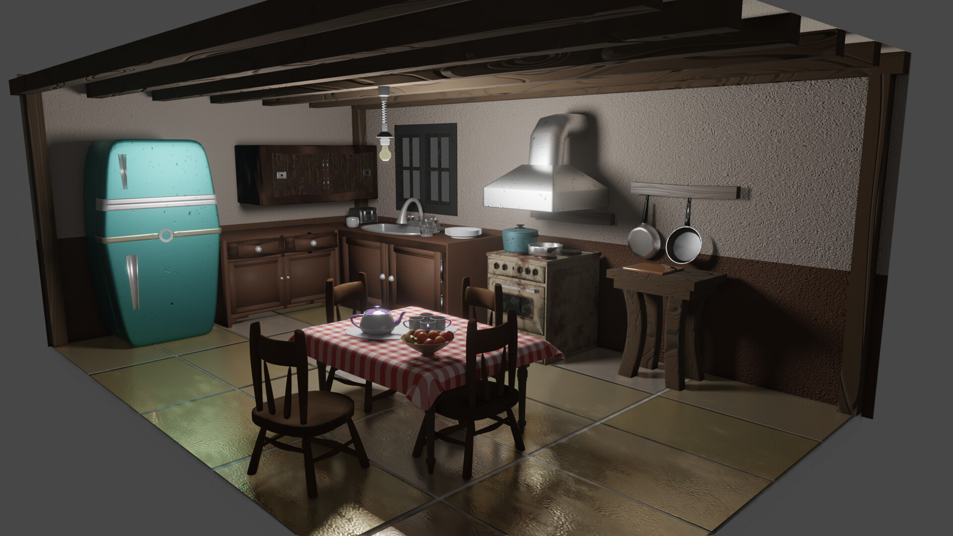 ArtStation - Cartoony Kitchen interior design