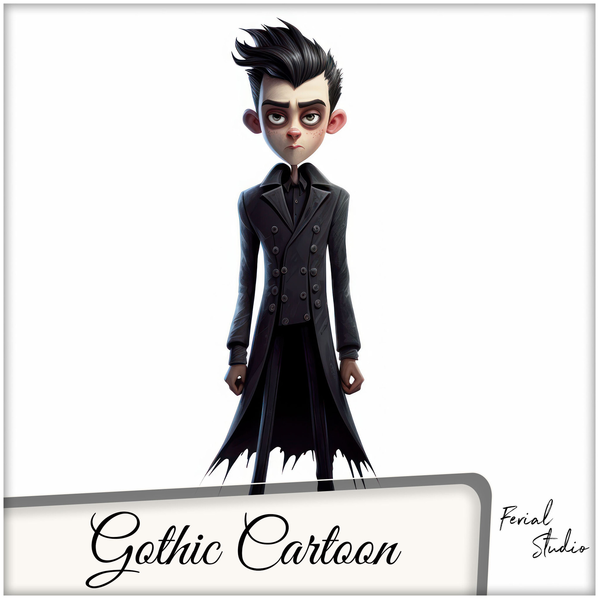 Ferial Studio - 🔹470 Gothic Cartoon Character Reference Image Pack v.4