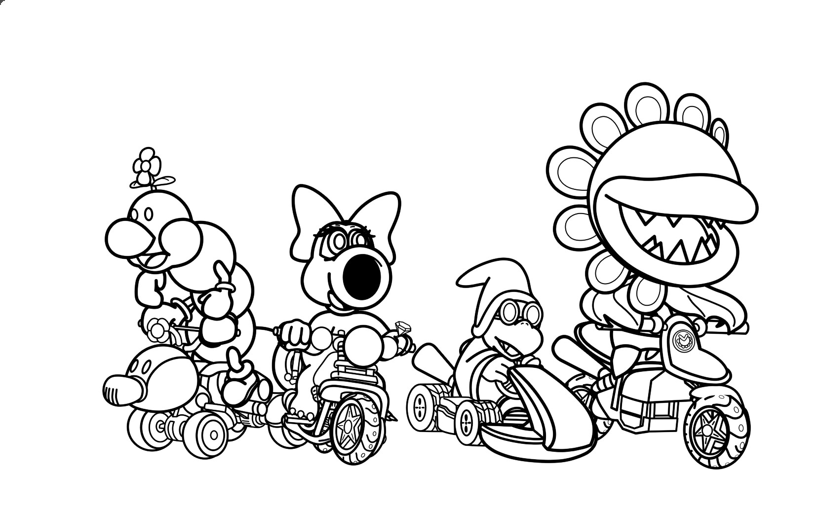 mario kart double dash coloring pages