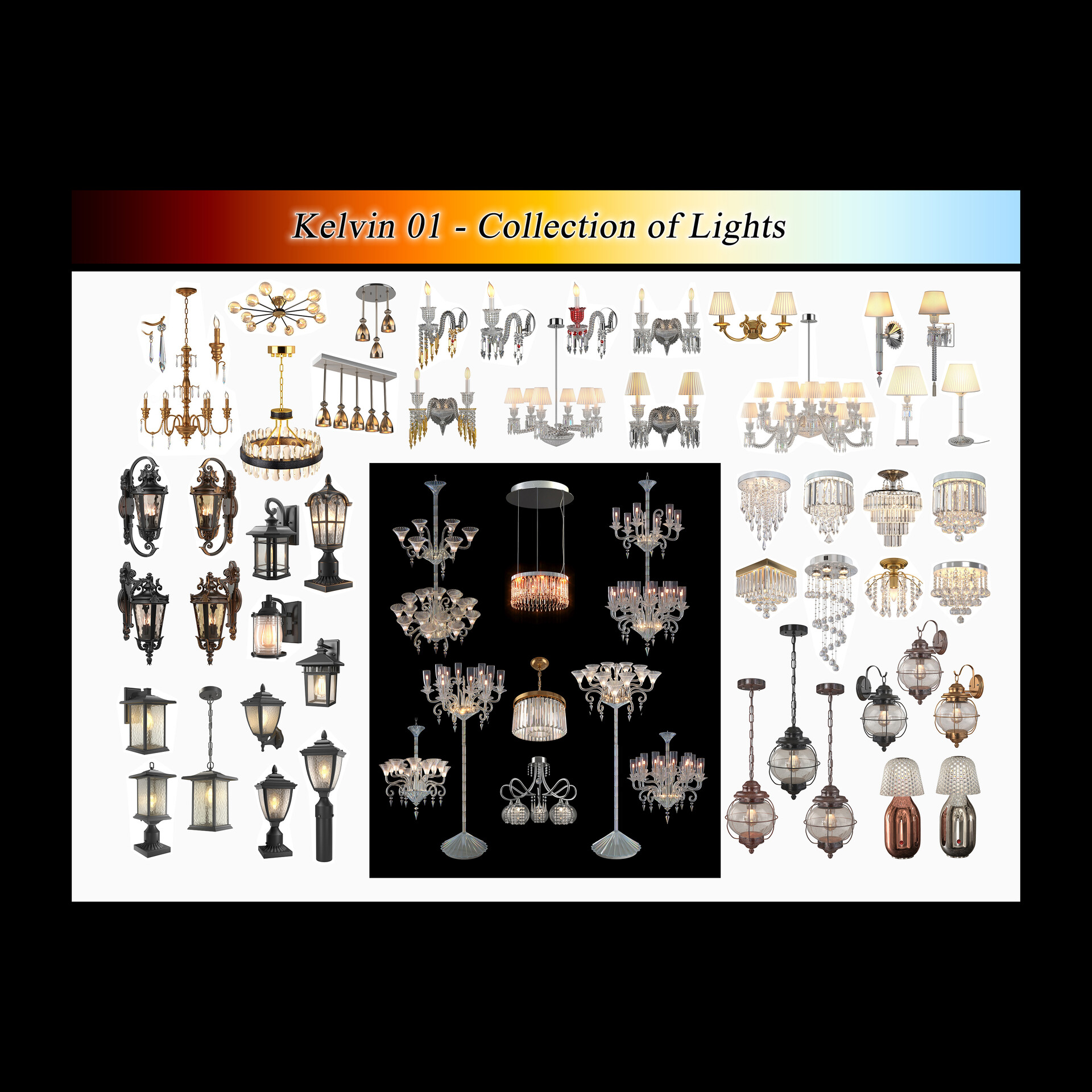 Maryam - Lustre01 chandelier with four lights 3D model