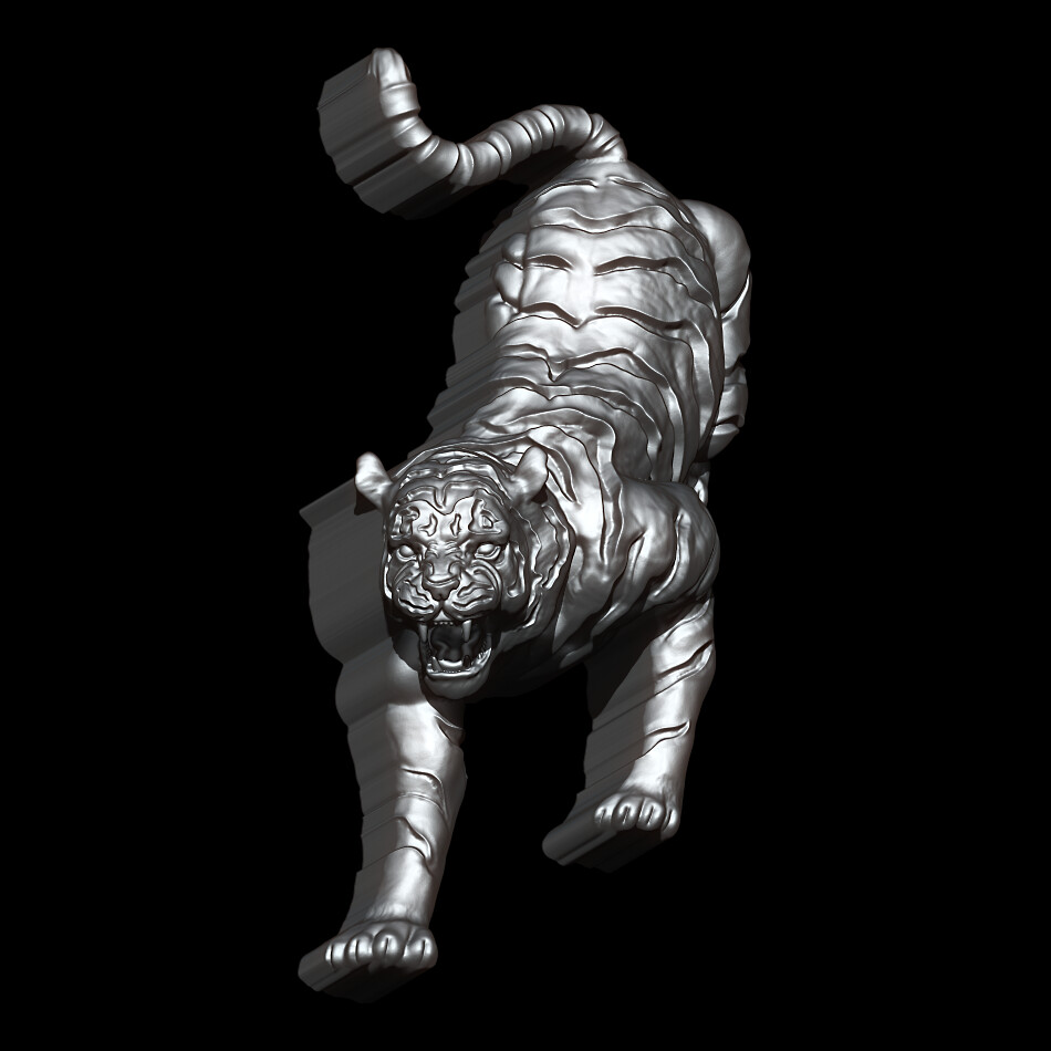 ArtStation - Tiger Ornament(WIP)