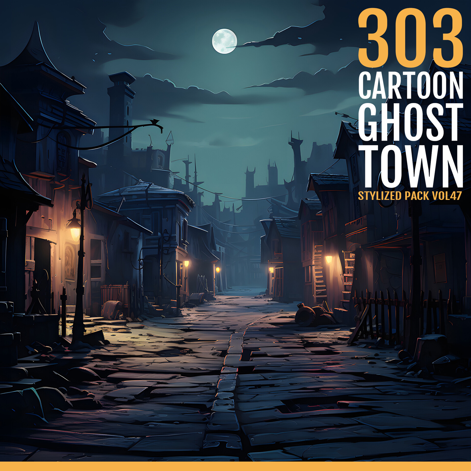 ArtStation - 303 Cartoon Ghost Town VOL47