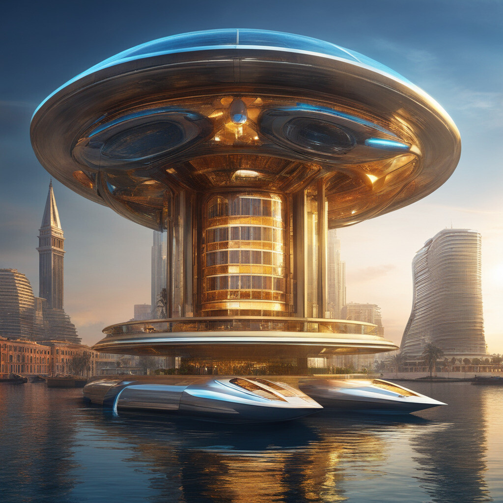 ArtStation - futuristic Venice building with modern sea vehicles