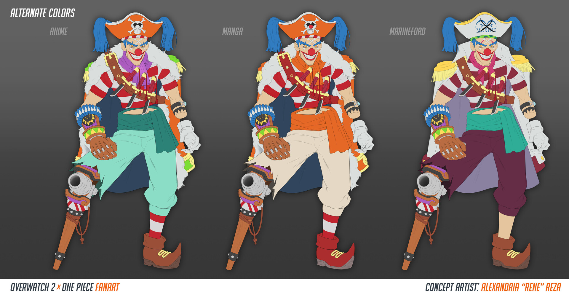 Alexandria "Rene" Reza - Overwatch 2 x One Piece: Junkrat Buggy Fan ...