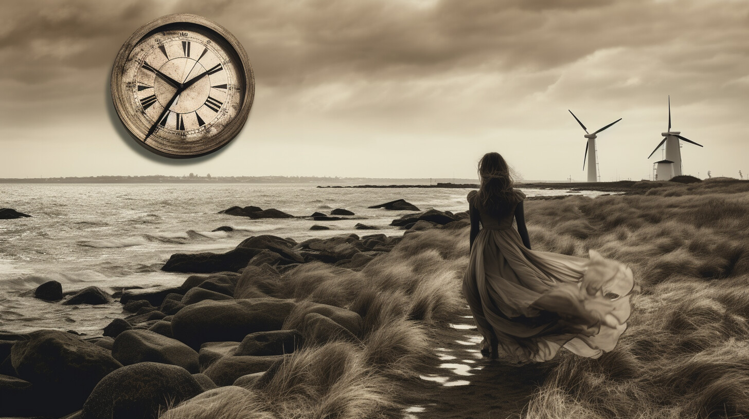 ArtStation - A Stroll on the Shores of Time - AI-generated art