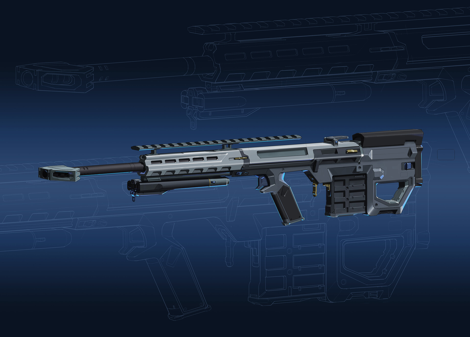 ArtStation - 2D sniper rifle sketch