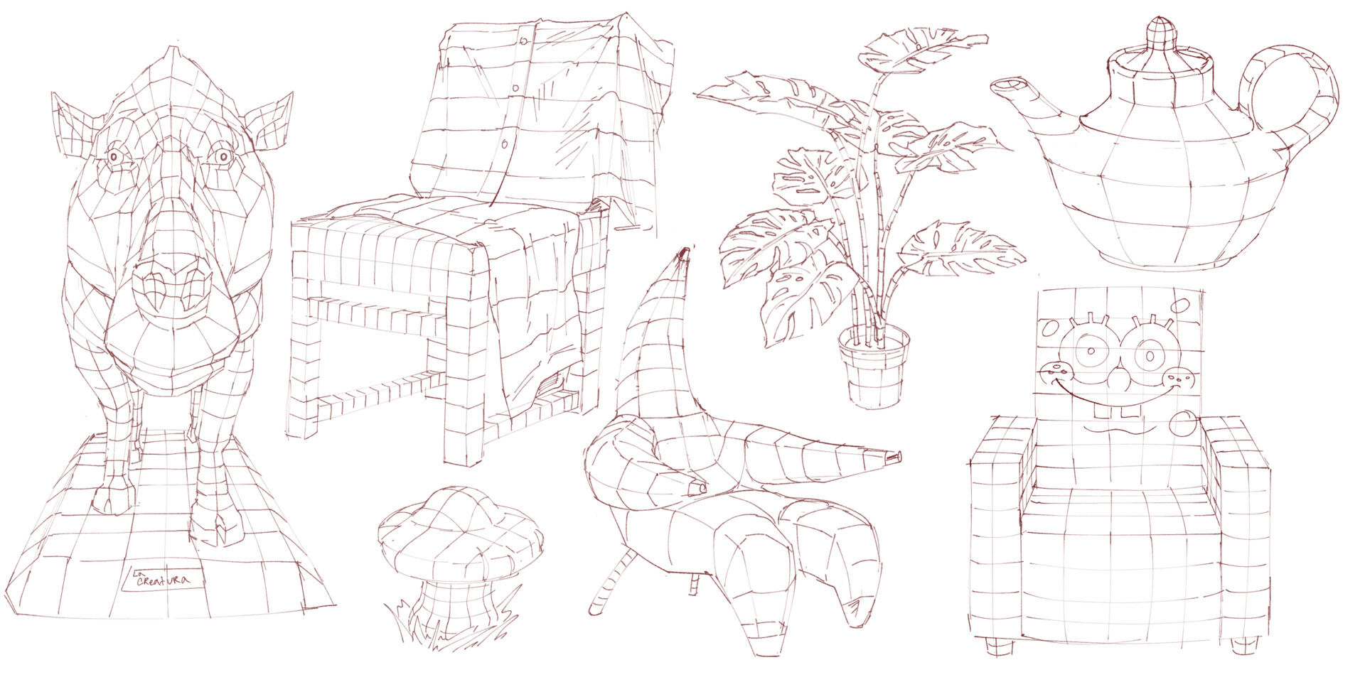 ArtStation - Wireframe Form Studies
