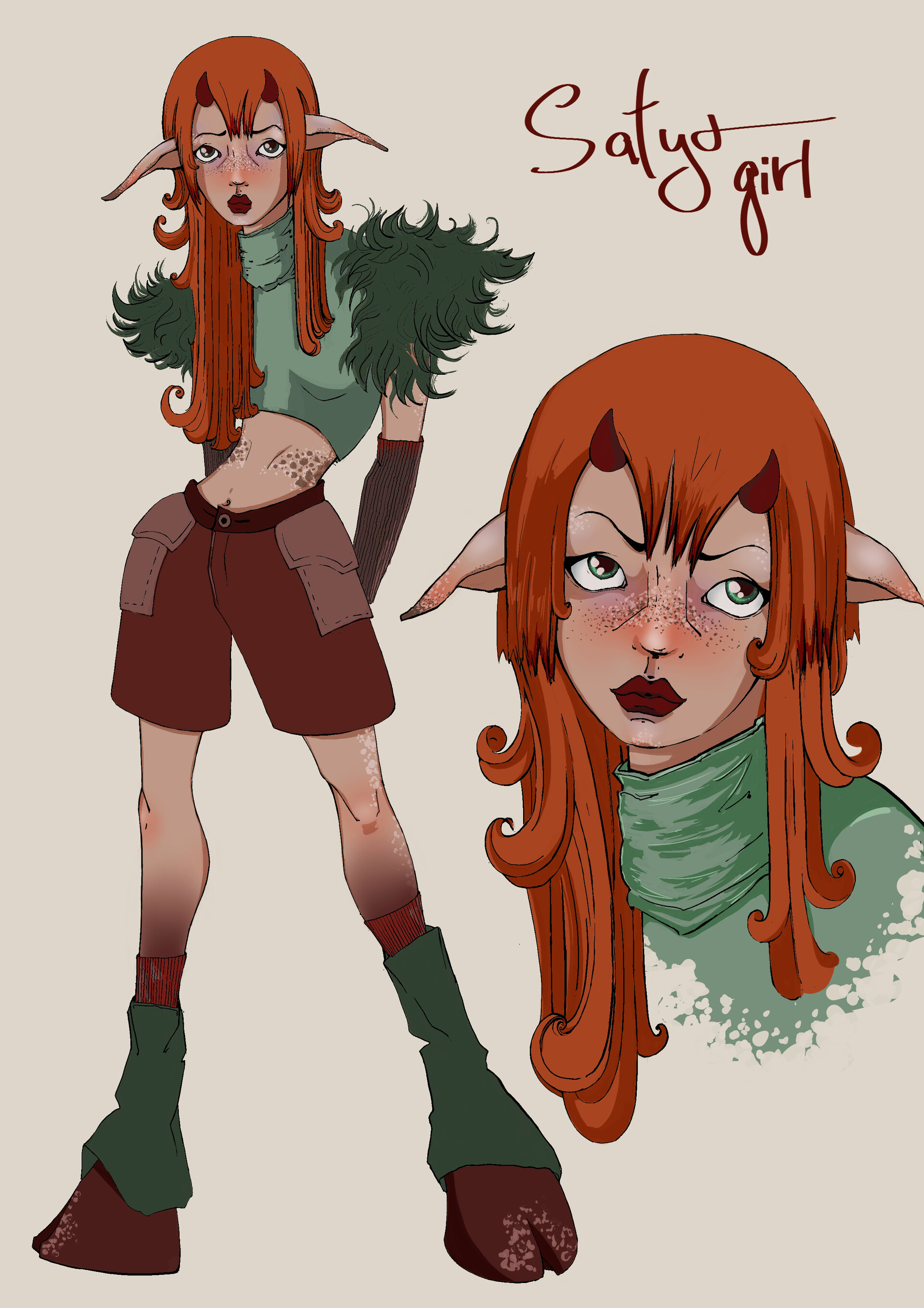 ArtStation - Satyr girl character design