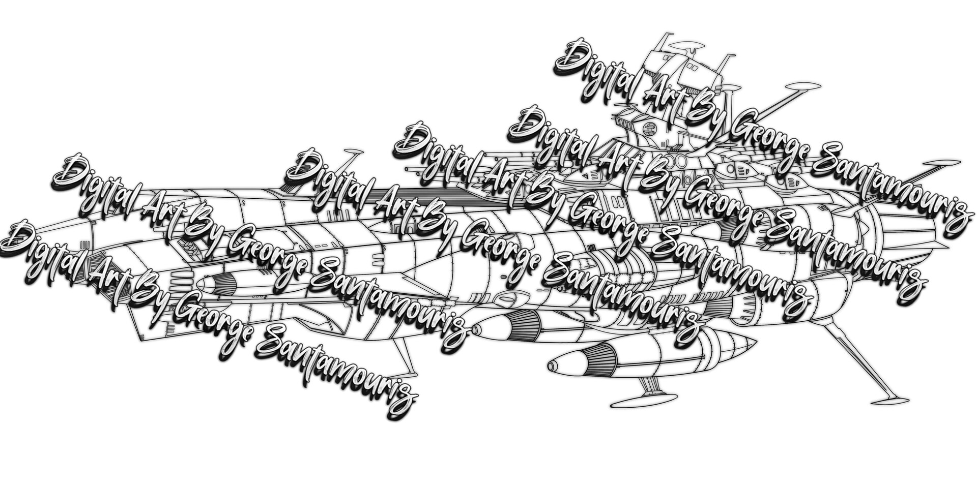 ArtStation - Andromeda-class ship | Space Battleship Yamato * LINE DRAW