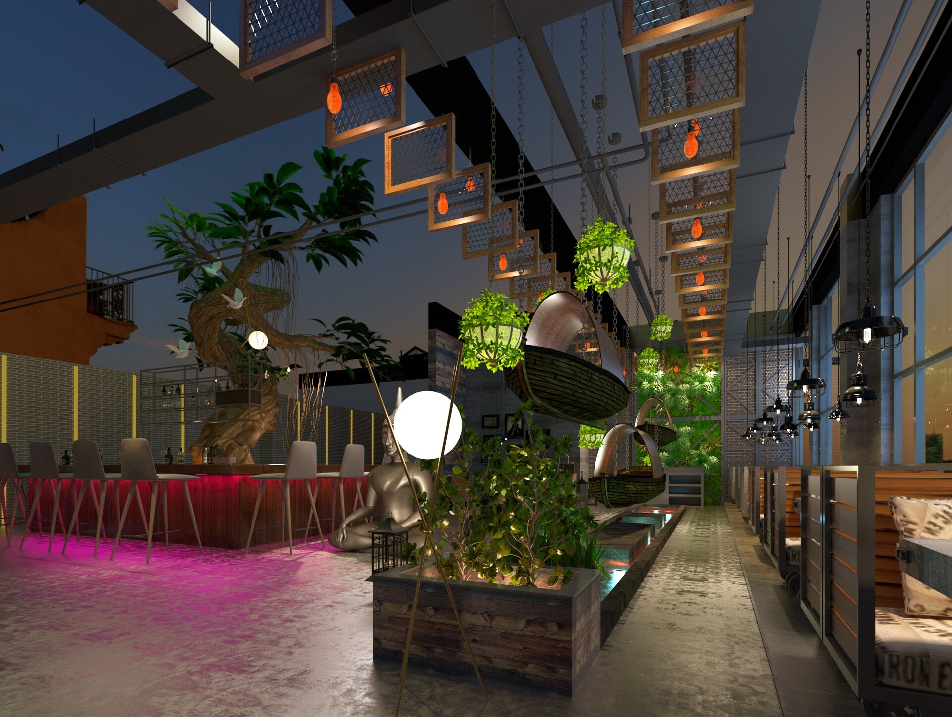 ArtStation - Rooftop bar