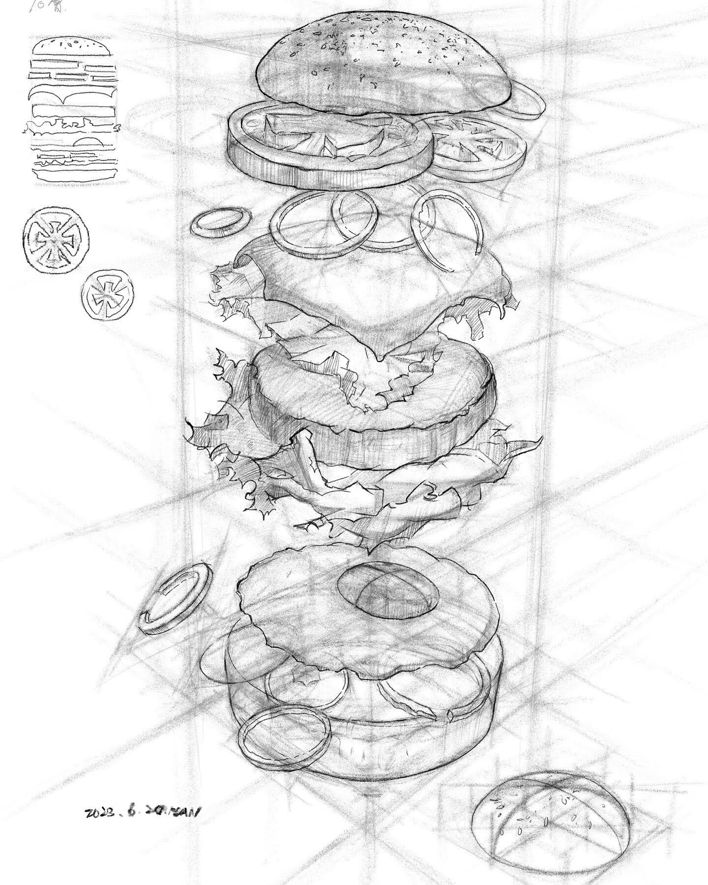 ArtStation - Burger exploded map structure