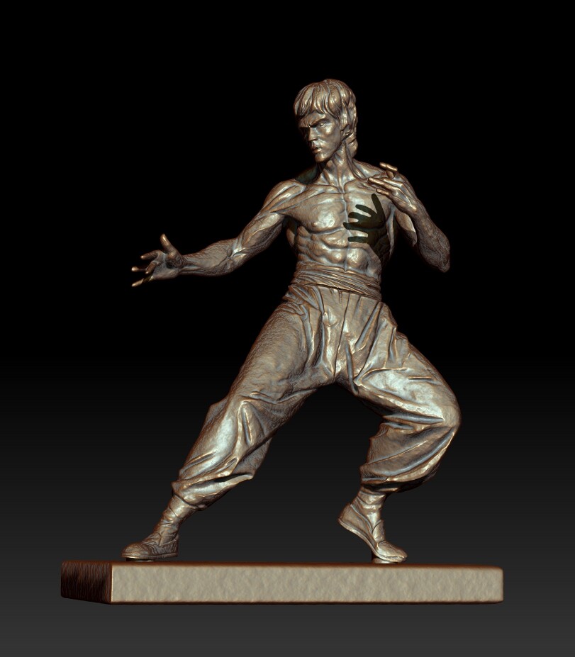 ArtStation - Bruce Lee Sculpture zbrush
