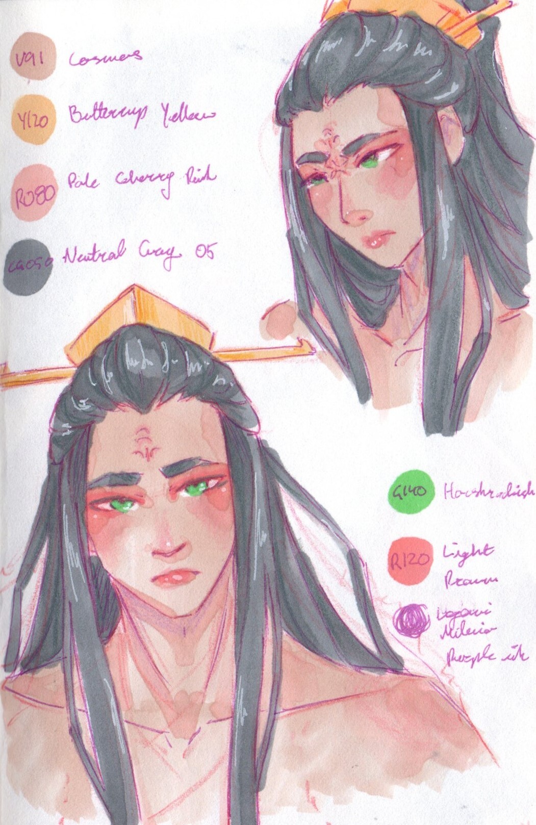 ArtStation - OC Expression and colour sheet - Syaoran