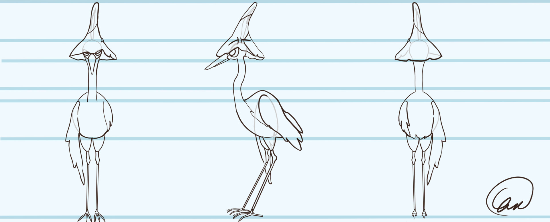 ArtStation - Character turnaround art (frog, Mole and the Blue heron)