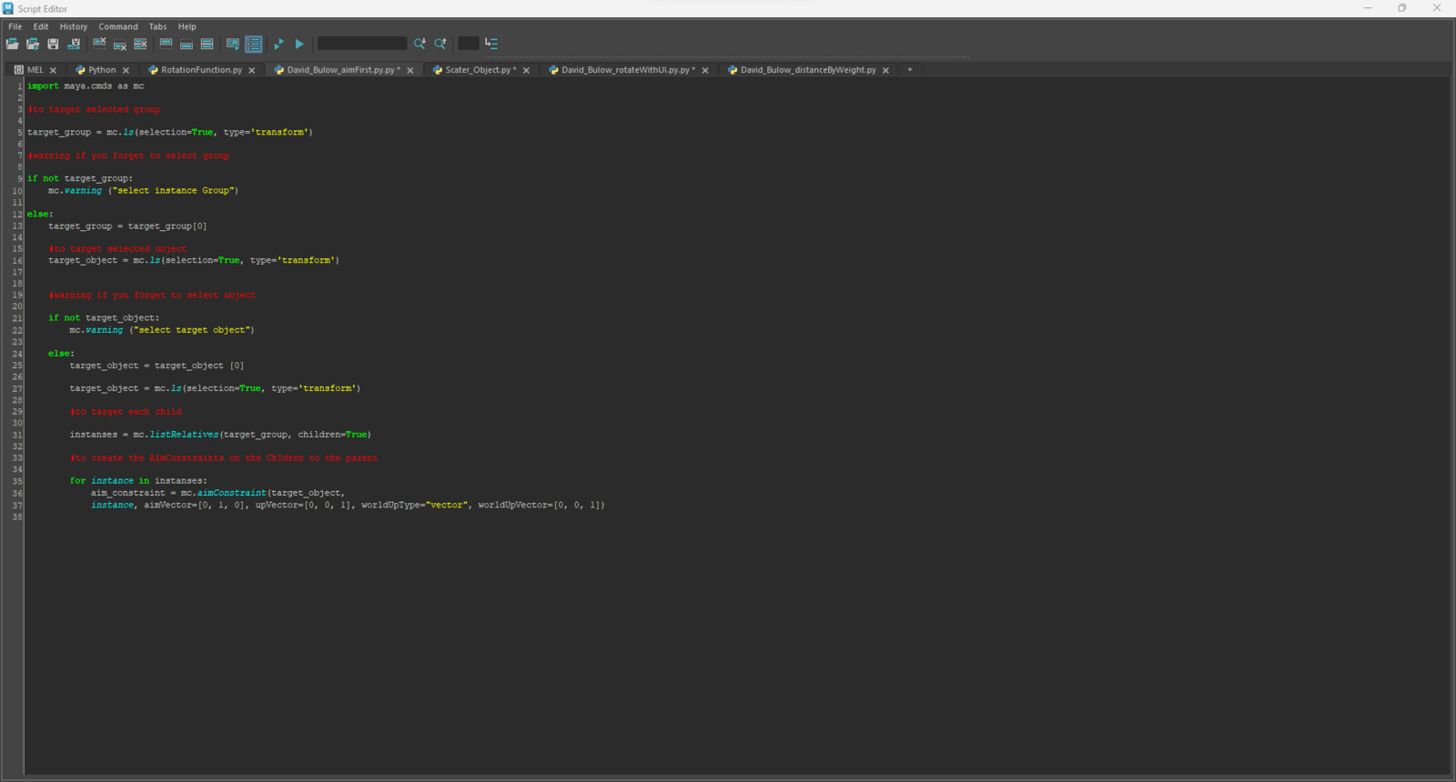 david bülow - python scripting in maya