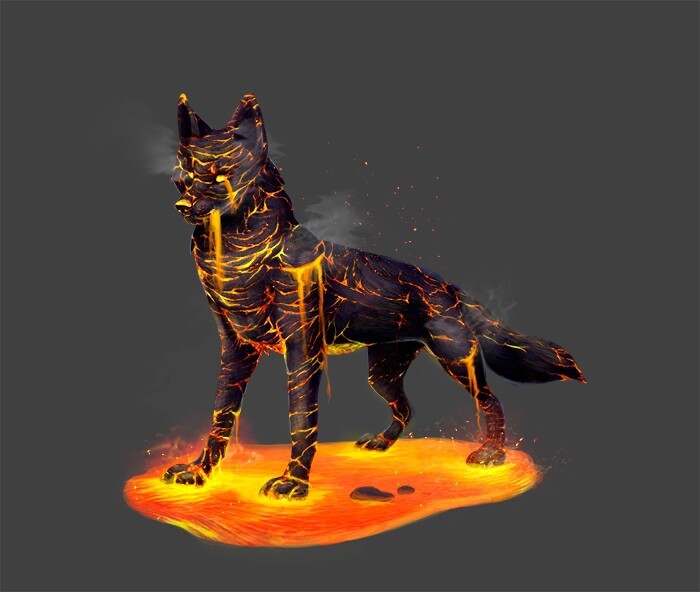ArtStation - Fire wolf