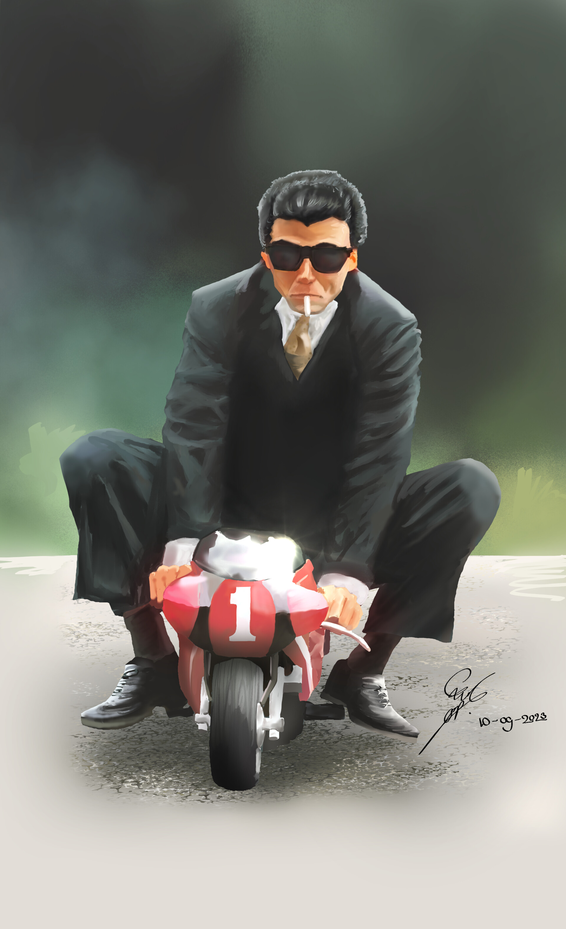 ArtStation - Business Man on Mini-Bike