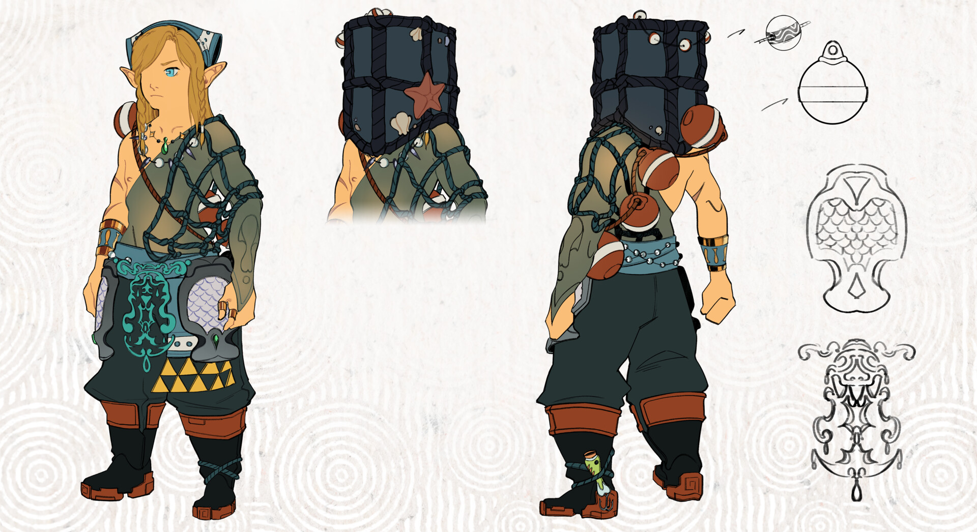 ArtStation - Fish Hunter Link: Legend of Zelda Style Challenge