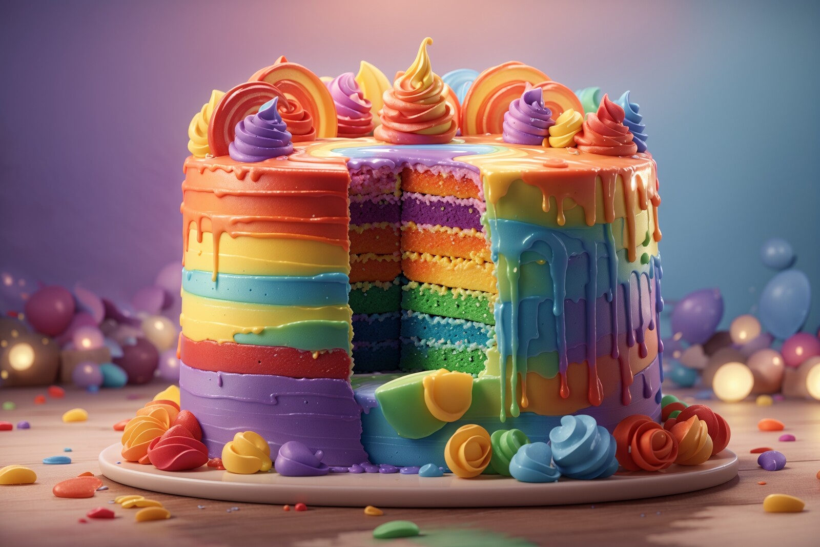 Delia Wright - Rainbow Cakes and Chocolate Rainbow Cakes