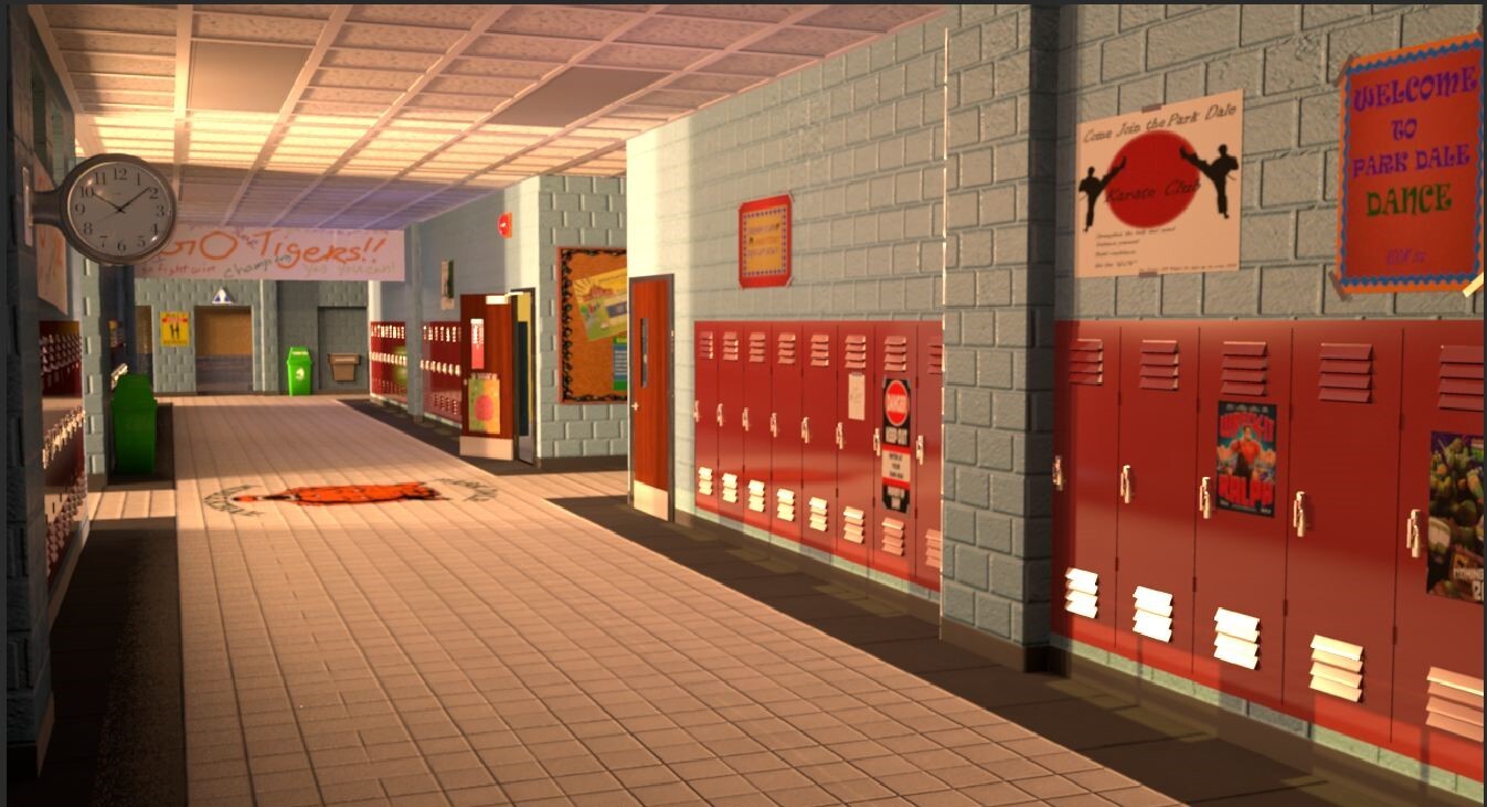 ArtStation - School Hallway