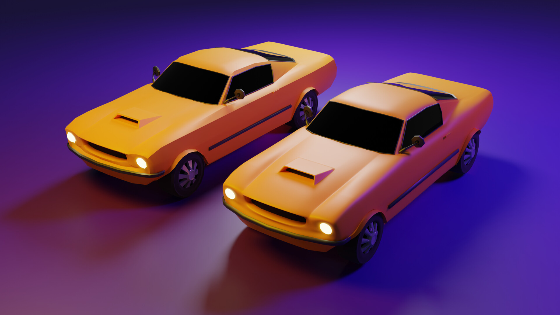 ArtStation - Low Poly mustang Car