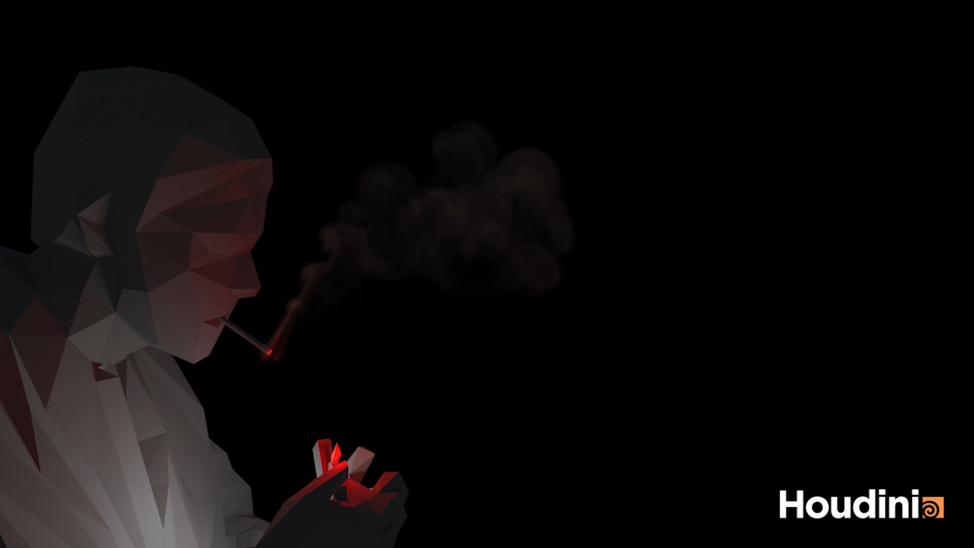 ArtStation - Low Poly Smoking Man