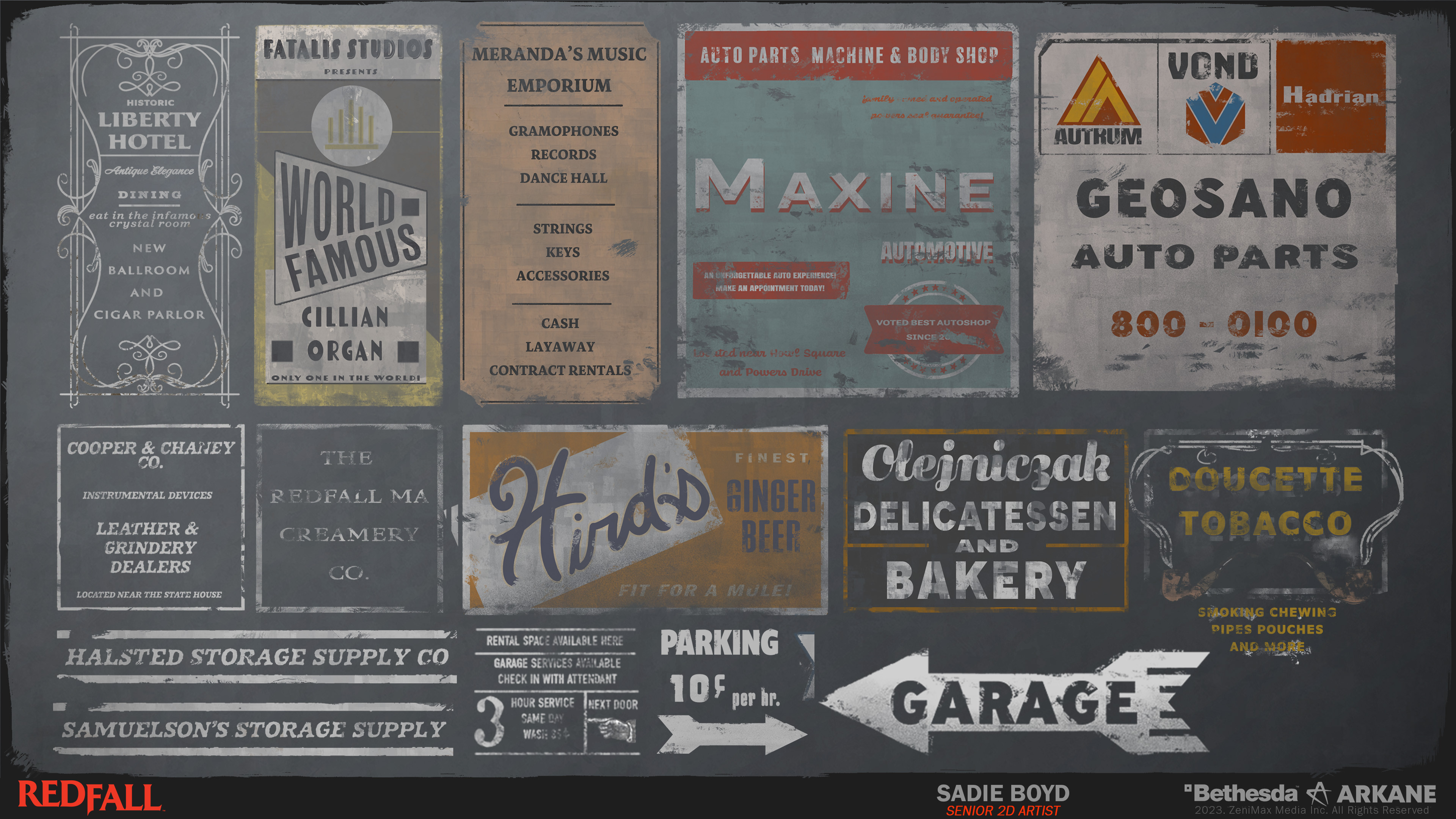 Sadie Boyd - Redfall: Ghost Signage and Murals