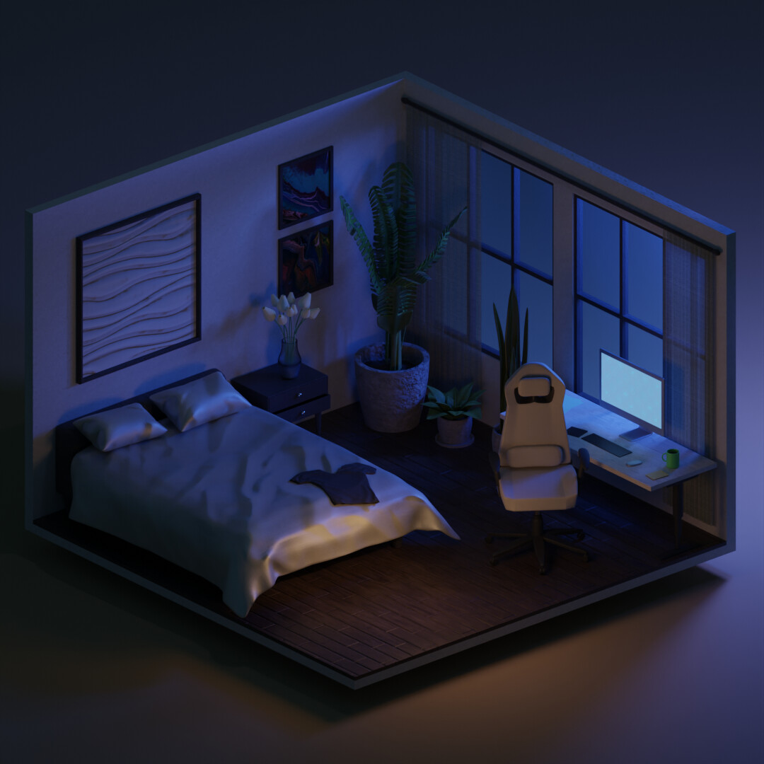 ArtStation - Isometric Bedroom