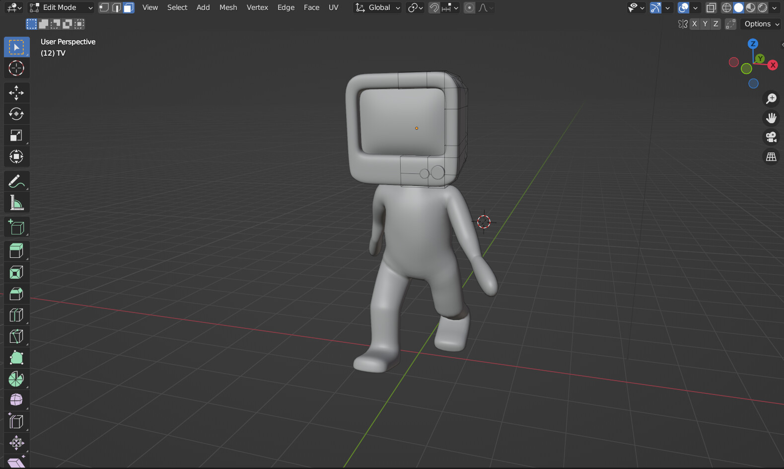 Lesson 5: Rigging and Animation 3d Model of blob man with TV head by ...