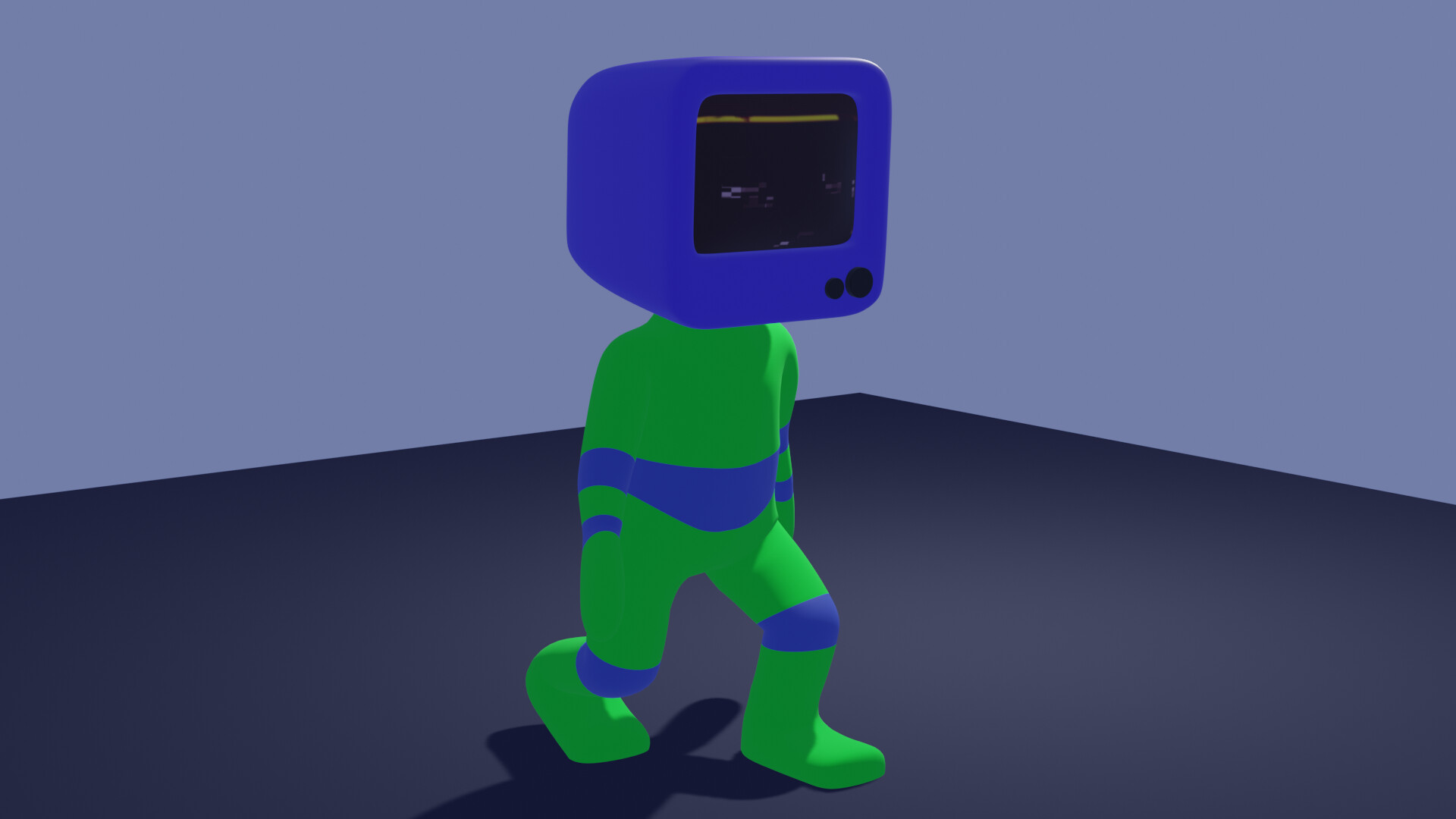 Lesson 5: Rigging and Animation 3d Model of blob man with TV head by ...