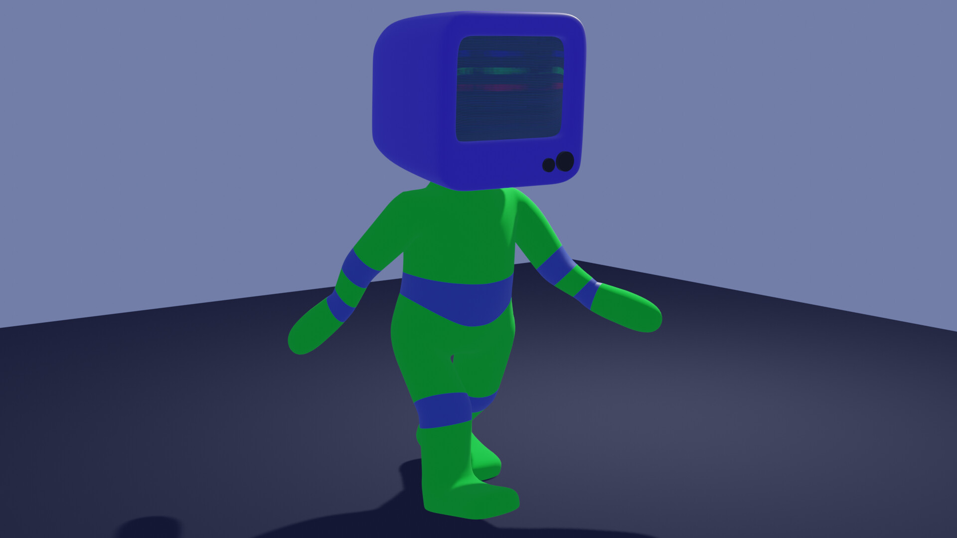 Lesson 5: Rigging and Animation 3d Model of blob man with TV head by ...