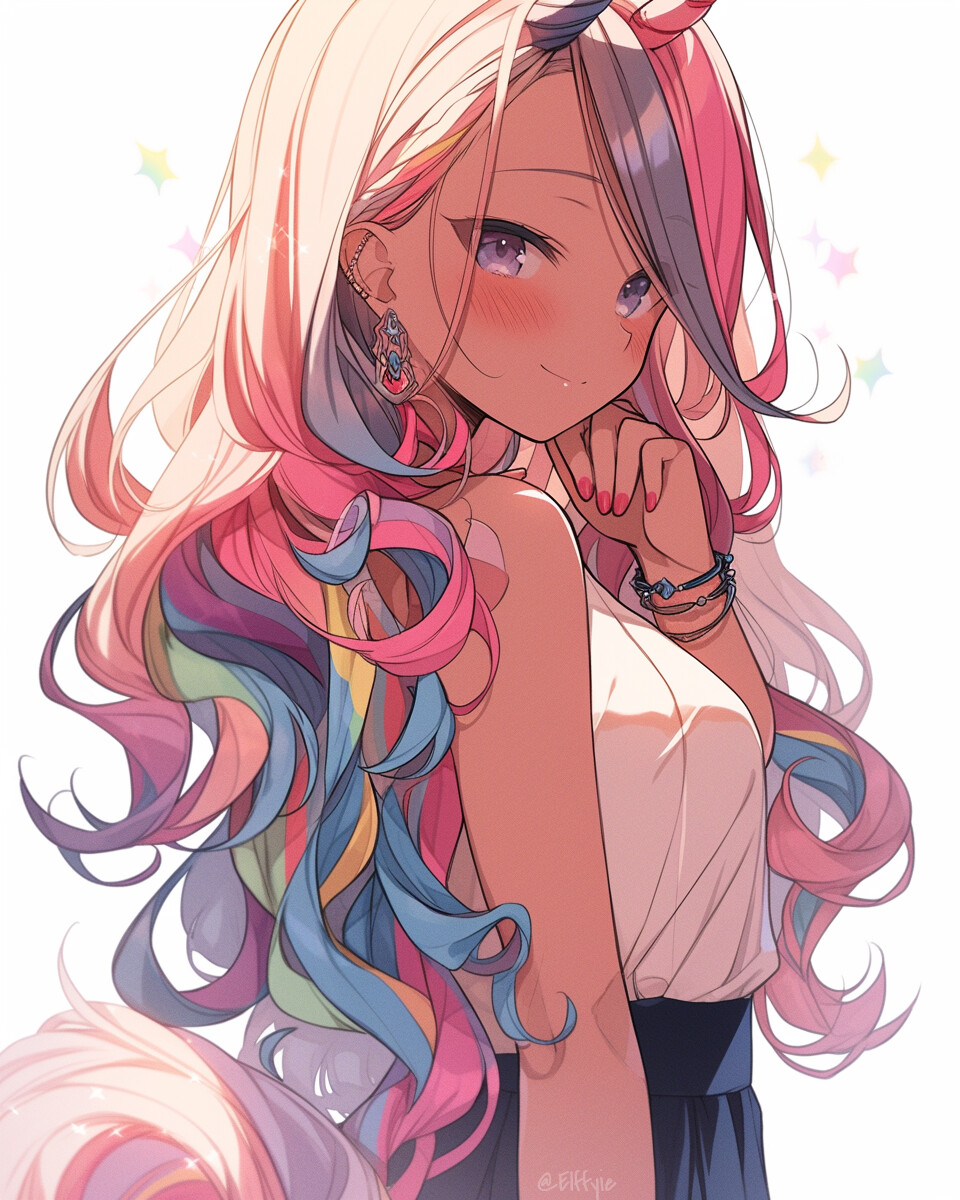 ArtStation - Colorful Hair Girl